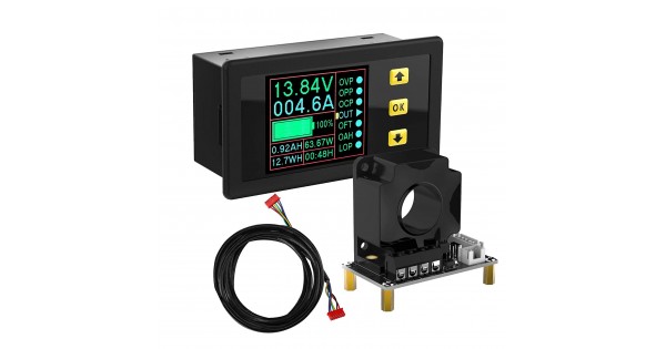 Charge-Discharge Meter, DROK 0-90V 100A DC Voltage, Amperage, Power ...