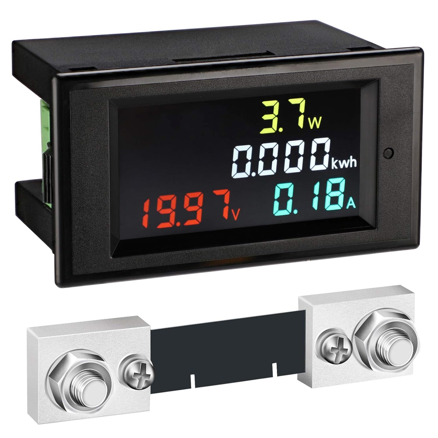 DC Battery Monitor, DROK 14-600V 0-100A LCD Digital Multimeter, Display DC Voltage Current Power ...