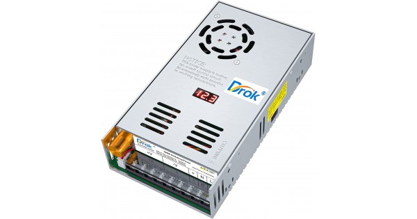 DROK 12V Power Supply, AC 110V 220V to DC 0-12V 40A 480W Buck Converter, Adjustable Variable LED ...