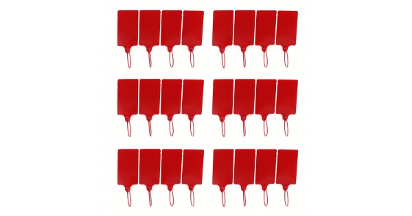 24 PCS/LOT Red Plastic Tags/Sign Cable Tie/ Plastic Cable Tie/ Tag Tied ...